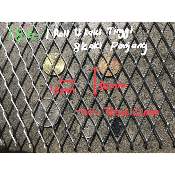 EXPANDED METAL 4 KAKI X 8 KAKI (BESI MESH) FOR GRATES, FENCING, PAGAR ...