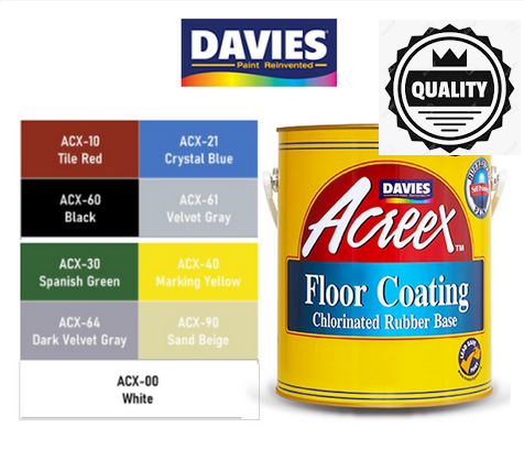 Davies Acreex Rubberized Chlorinated Floor Coating Gallon Size 4 Liters ...