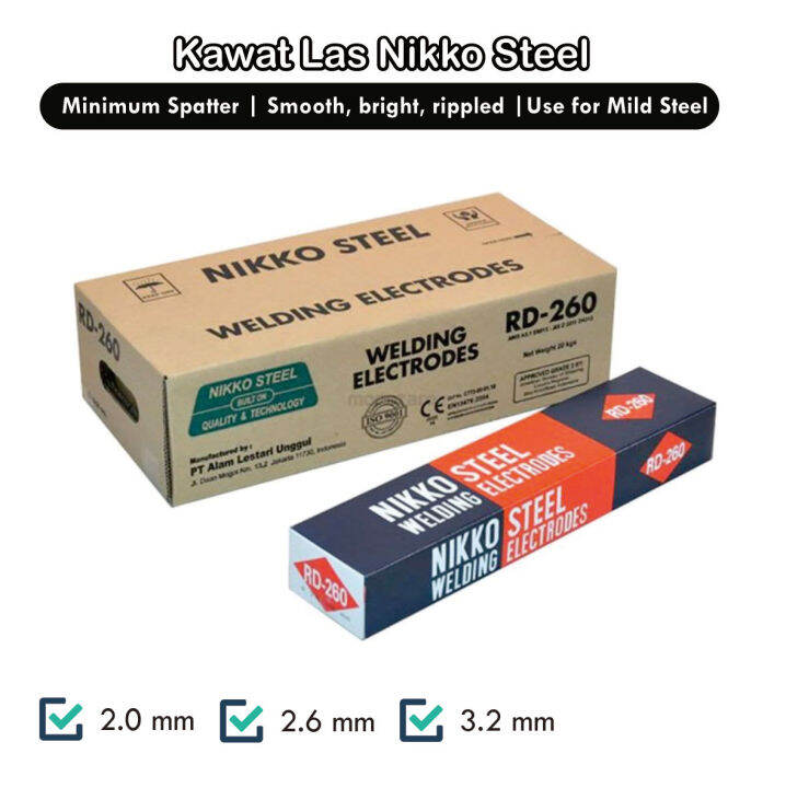 Kawat Las Lastok Elektroda Las Nikko Steel RD-260 Dia 2.0 2.6 dan 3.2 ...