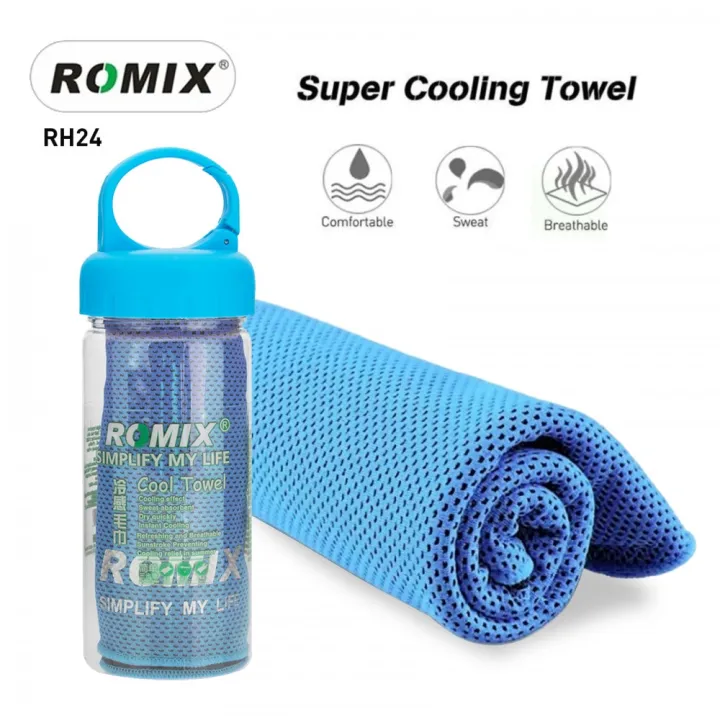 Romix RH24 Bottled Package Ice Evaporative Sports Cooling Towel - Blue ...