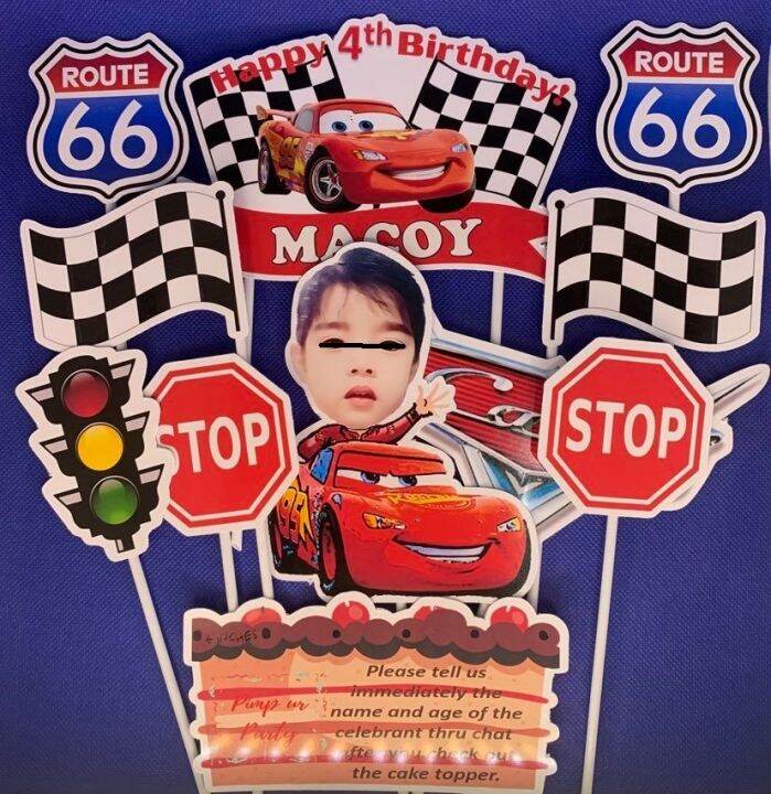 RACE CAR DESIGN CAKE TOPPER WITH PERSONALIZED | Lazada PH