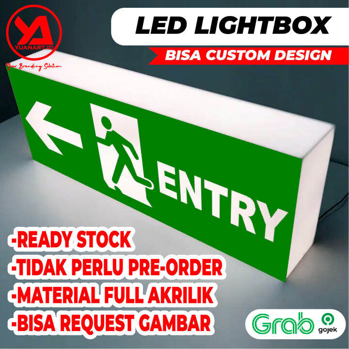 NEON BOX PAPAN PETUNJUK ARAH ENTRY SIGNAGE ACRYLIC | Lazada Indonesia
