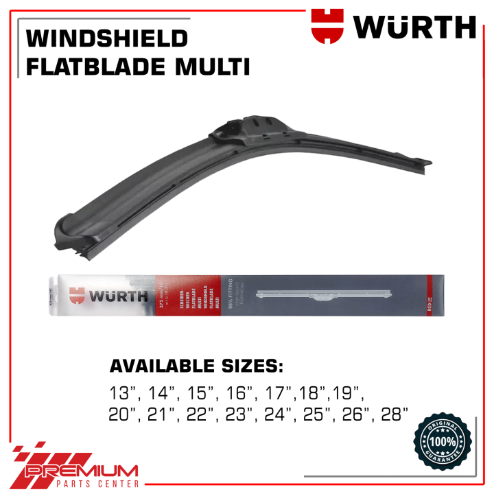 WURTH Windscreen WIPER BLADE Flat Blade Multi REDLINE | Lazada PH