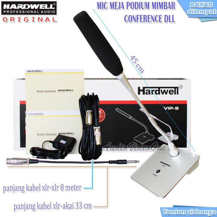 Mic Meja HARDWELL VIP 9 Microphone Konferensi Mik Mimbar Mikrofon ...
