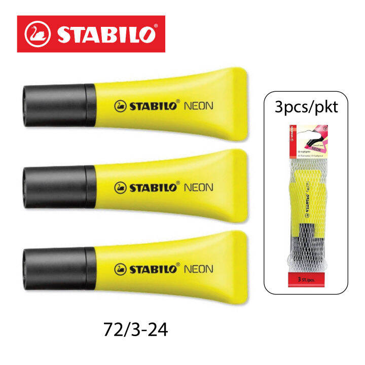 Stabilo Neon Highlighter in Packs of 3's | Lazada