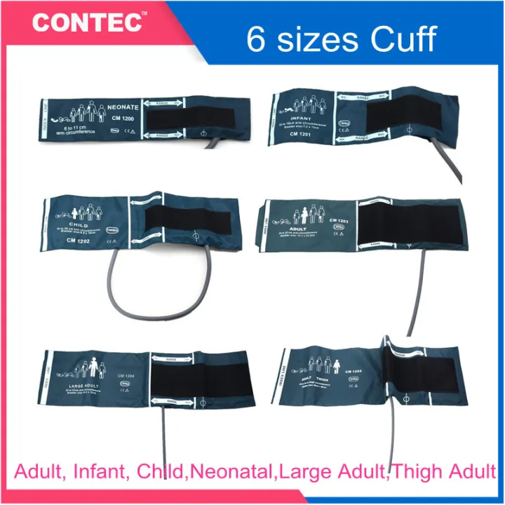 CONTEC 6 Sizes Reusable Blood Pressure Cuffs Adult/ Neonatal/Pediatric ...