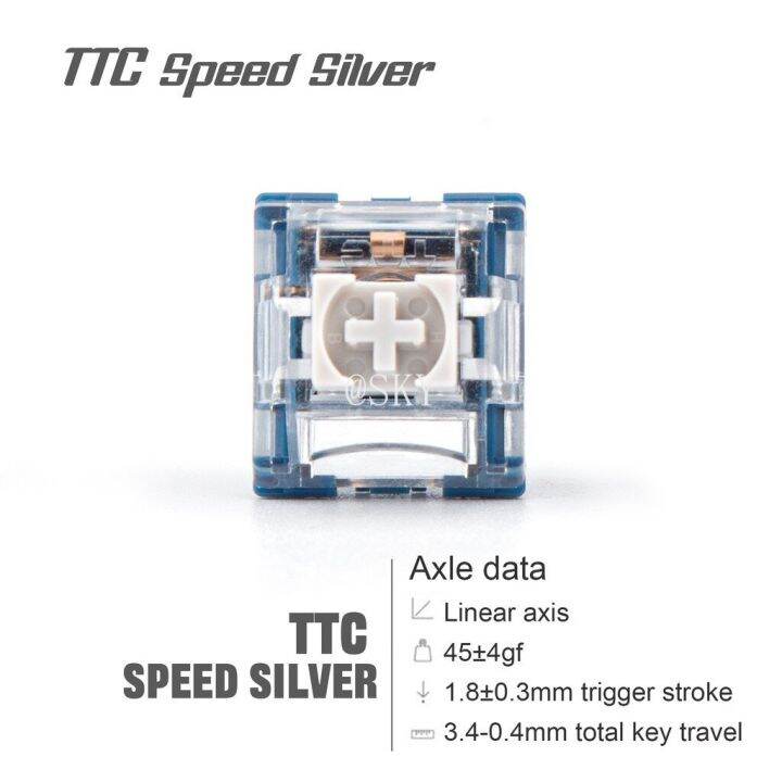 TTC Speed Silver Switch Mechanical Keyboard Linear Axis 45g Customize 3 ...