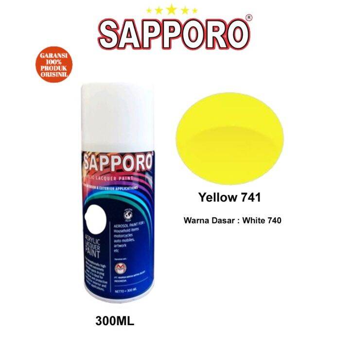Cat Semprot Kuning Yellow 741 SAPPORO 300ML / Pilok Sapporo / Pylox ...