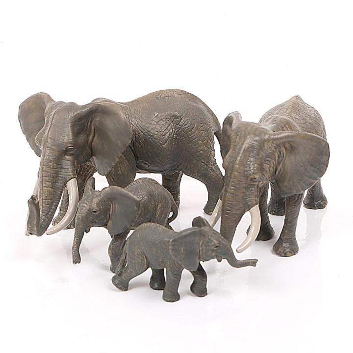 Simulated Wild Animals N Elephant Model Realistic Plastic Action Figure ...