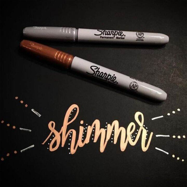 SDSAFX Paper Oil Metallic Light and Dark Surface Bronze Silver Sharpie ...