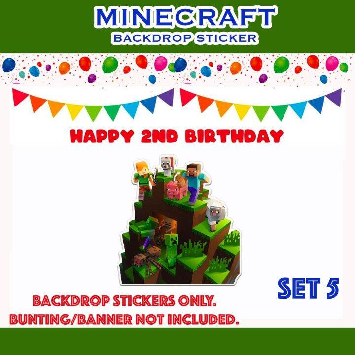 Minecraft Backdrop Stickers Party Decoration ( 8 X 11 INCHES) | Lazada PH