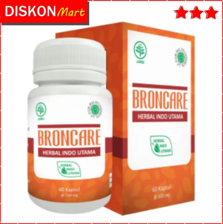 60 Kapsul Broncare HIU Herbal Indo Utama, Obat Asma, Sesak Nafas, Batuk ...