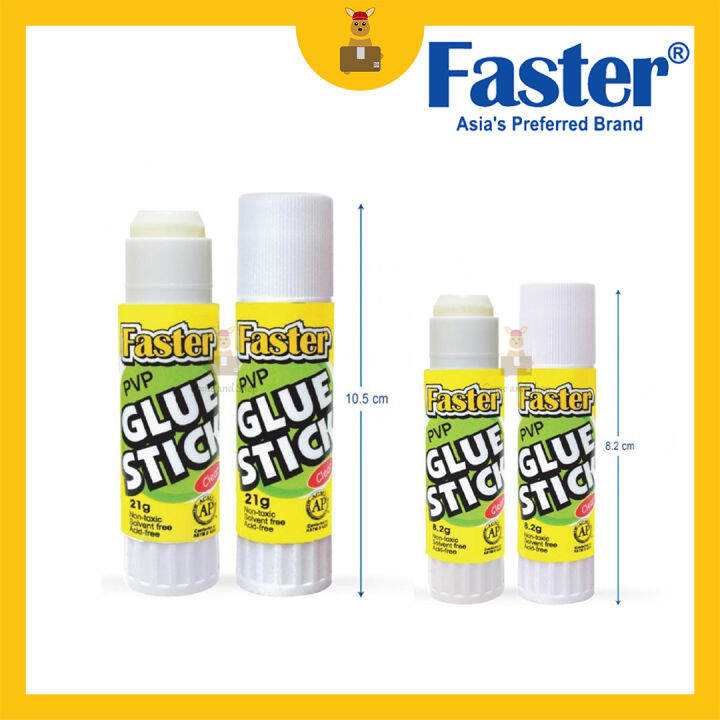 Faster Glue Stick PVP Adhesive Advanced Formula Gam Stick Gam Sekolah ...