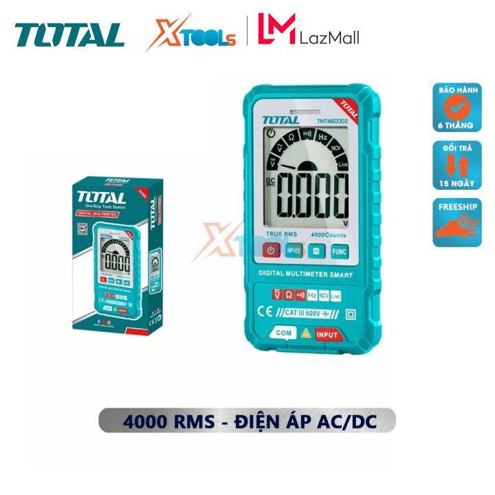 Đồng hồ đo điện vạn năng đo AC DC Total TMT460002 4000 số đếm, kìm đo ...