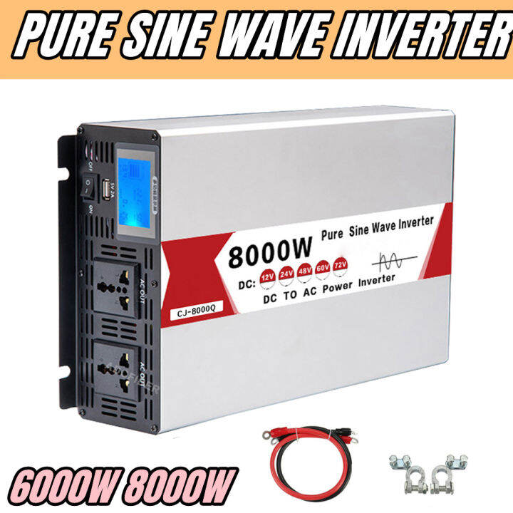 Inverter 12V 24V 48V 60V 72V To AC 220V Pure Sine Wave 60hz 6000W 8000W Power Inverter Frequency ...