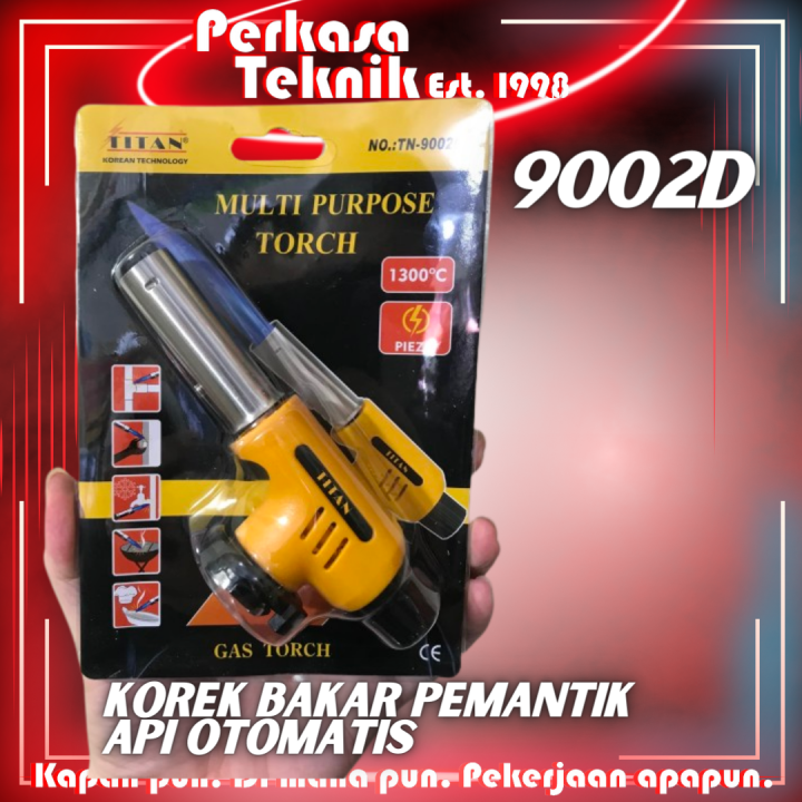 Portable Gas Flame Torch TITAN 9002D Korek Bakar Pemantik Api Otomatis ...
