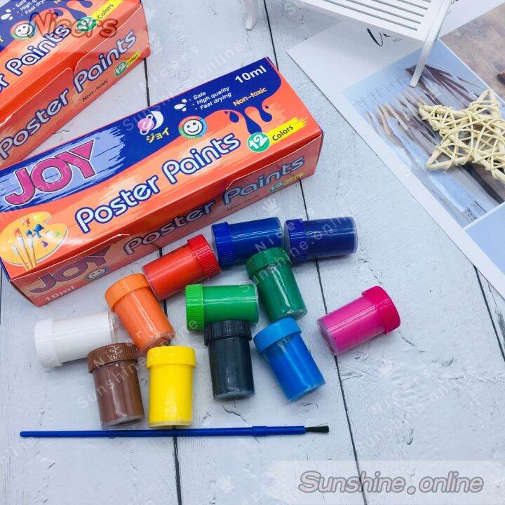 JOY POSTER paints color 12colors*10ml W/brush | Lazada PH