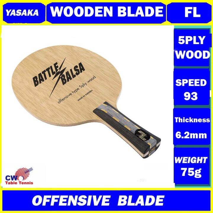 YASAKA Battle Balsa 5PLY Wooden Blade Table Tennis Bat Ping Pong Kayu PingPong Blade PingPong ...