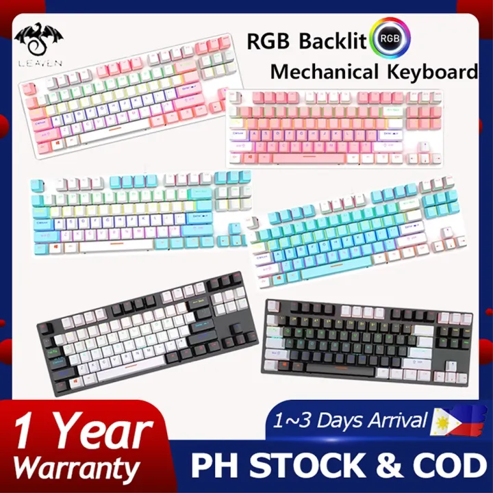 K550 / K880 87Key Mechanical Hot swappable Keyboard wired RGB Gaming Office PC computer Usb ...
