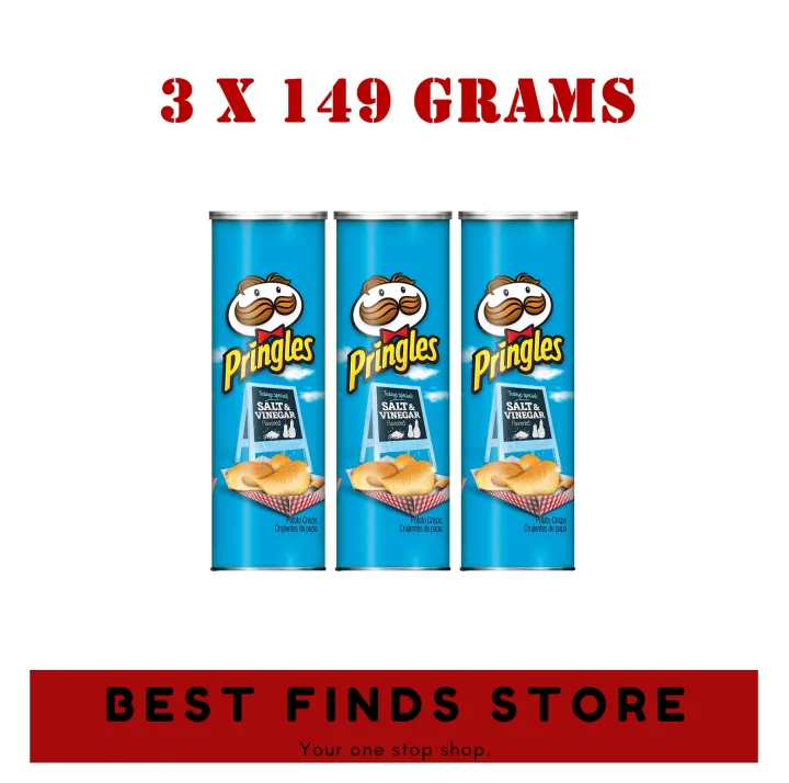 Pringles Salt & Vinegar Potato Crisps 149 grams - Set of 3 | Lazada PH