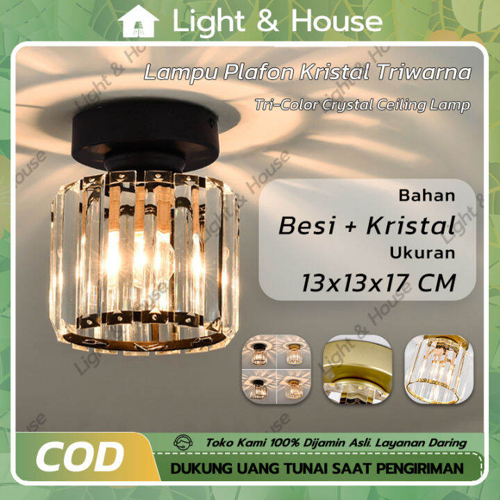 Lampu kristal plafon rumah Lampu ceiling kristal kotak modern crystal ...