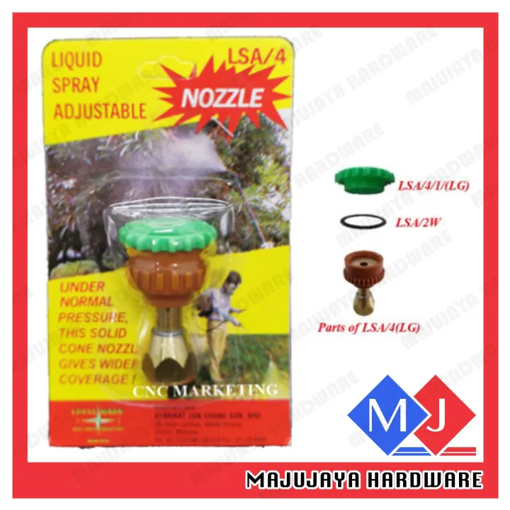 LSA/4 Nozzle Liquid Spray Adjustable Solid Cone Nozzle Kepala Pam Tembaga PVC Racun Manual Pb ...