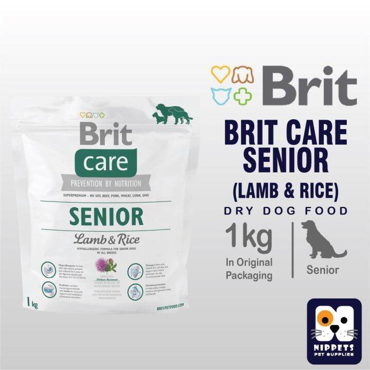 BRIT CARE Lamb Rice Dry Dog Food for Senior All Breed Dogs 1kg | Lazada PH