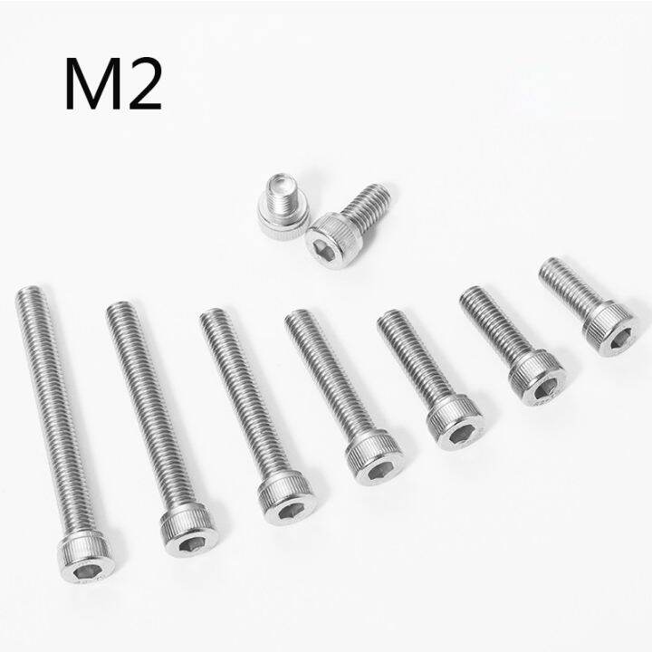 M2 Sekrup Soket Hex 304 Baja Tahan Karat 2Mm x 3 4 5 6 8 10 12 14 16 18 ...