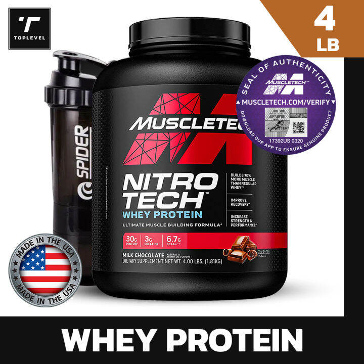 MUSCLETECH NITRO-TECH Whey Isolate+ / 4 Lbs. เวย์โปรตีน เสริมสร้าง ...