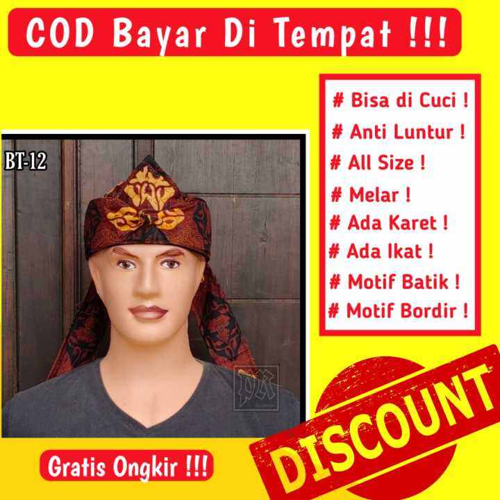 BLANKON BATIK SUNDA CIREBON IKET KEPALA UDENG SUNDA MOTIF BATIK PRIA ...