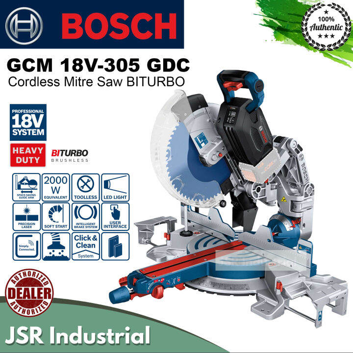BOSCH GCM 18V-305 GDC PROFESSIONAL Brushless Cordless Mitre Saw BiTurbo 2000W [JSR | BCT ...