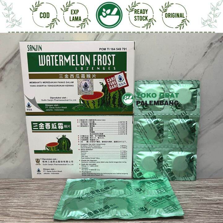 PERMEN WATERMELON FROST LOZENGES 12' WATERMELON SANJIN TENGGOROKAN ...