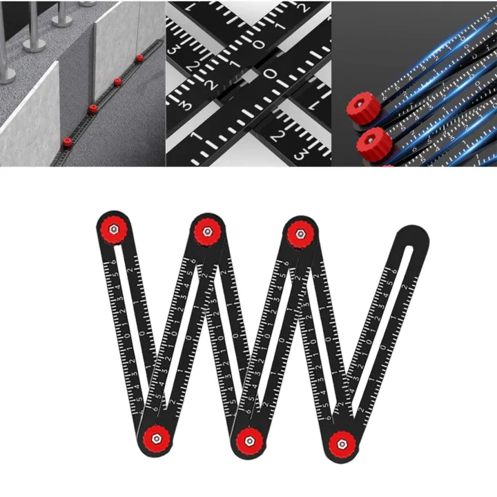 Moon Willow 12/9/6 Fold Multi Angle Ruler Finder Tile Hole Locator ...