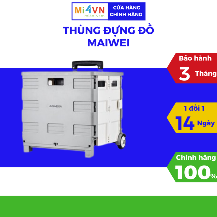 Thùng đựng đồ cốp xe ôtô, có bánh xe, tay kéo tiện lợi, 35L/55 - Maiwei | Lazada.vn