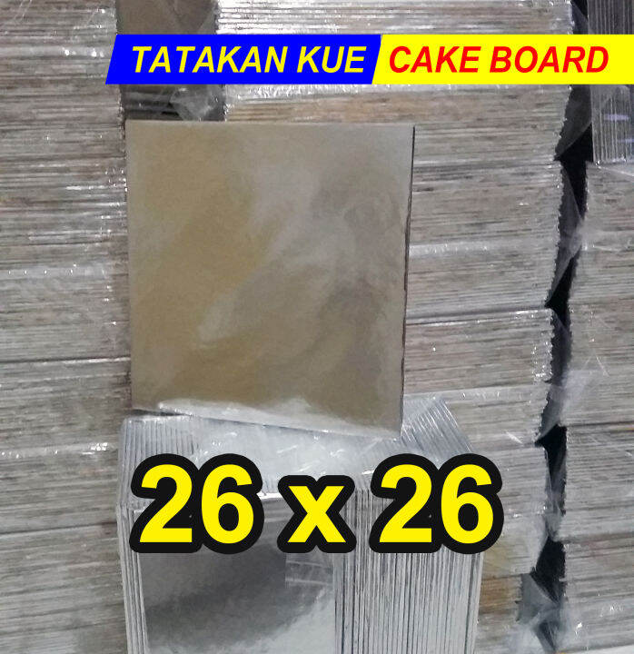 Tatakan kue 26x26 cm cake board / alas kue ulang tahun / alas kue kayu ...