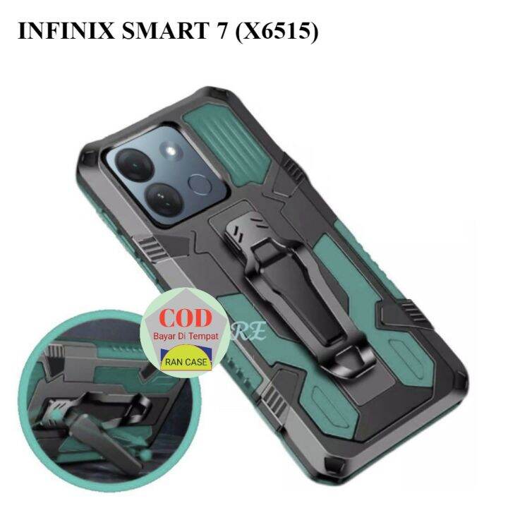 INFINIX SMART 7 X6515 CASE KRISTAL SILIKON RUGGED KICK STANDING BACK ...