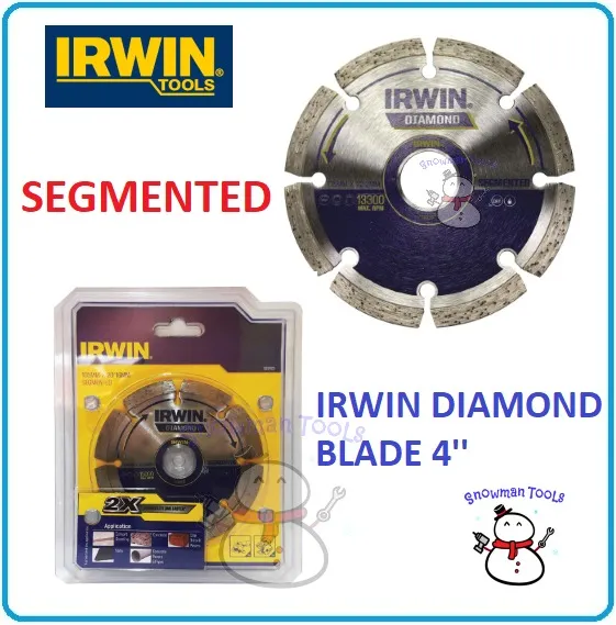 READY STOCK IRWIN 4'' DIAMOND BLADE DISC DICS SEGMENTED TDD105 CUTTING ...