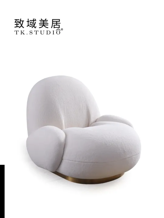 TK.StudioModern Light Luxury Lamb down Fabric Lazy Sofa DesignerinsPear ...