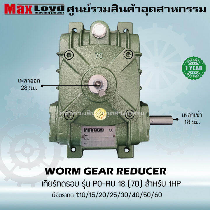 เกียร์ทดรอบ PO-RU18 (70) WORM GEAR เกียร์เฟืองเดือยหมู เกียร์เฟือง ...