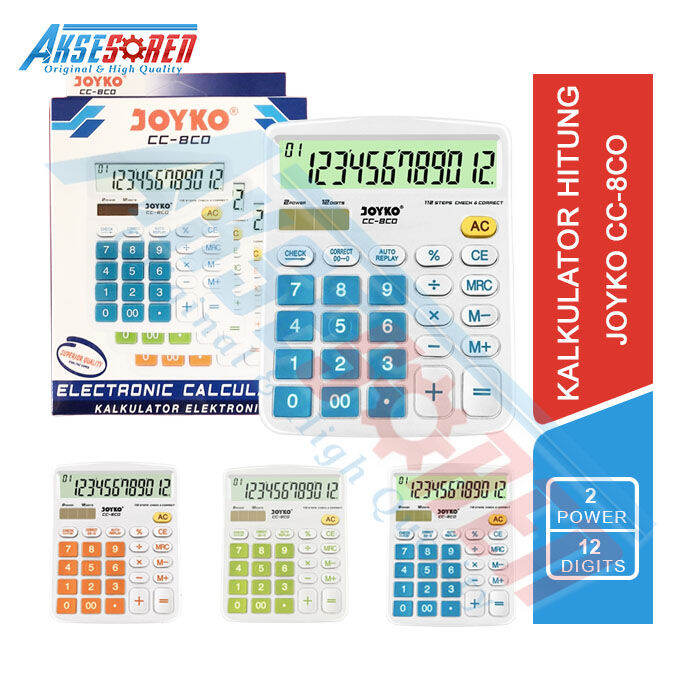 Kalkulator 12 Digit Joyko [CC-8CO] Check Correct / Calculator Office ...