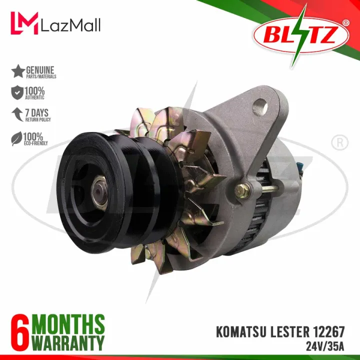 BLITZ ALTERNATOR ASSEMBLY KOMATSU LESTER 12267 24V/35A 6 MONTHS ...