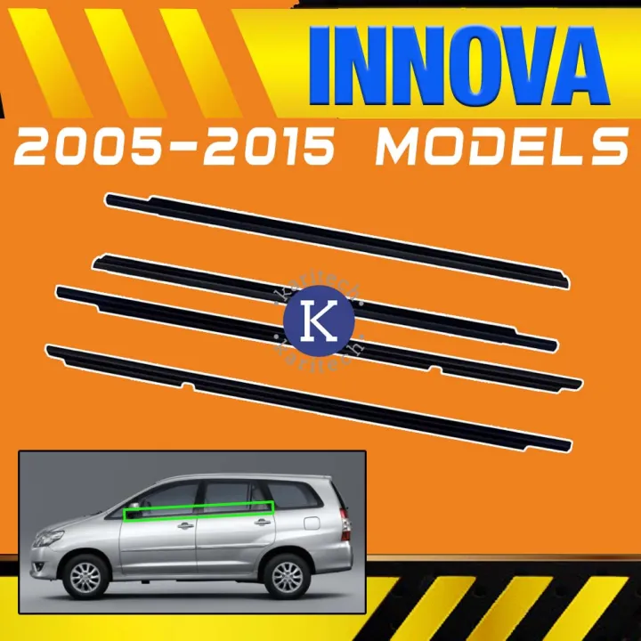 (4-Pieces) Outer Channel Weather Strip Moulding for Innova 2005 to 2015 ...