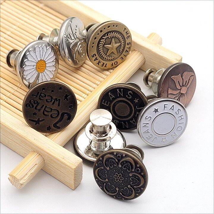 COD Adjustable Detachable Jeans Buttons Nail Free Metal Buttons For ...