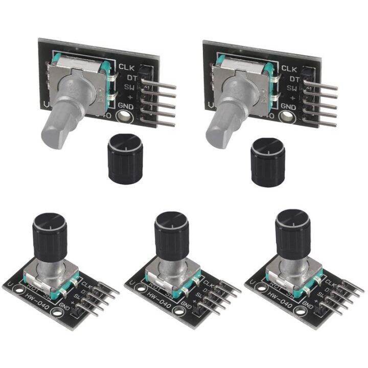 5pcs Ky-040 360 Degree Rotary Encoder Module With Knob Cap For Arduino ...