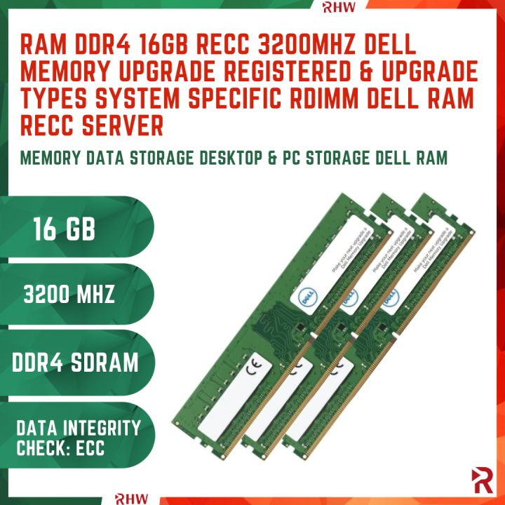 RAM DDR4 16GB RECC 3200MHz Dell Memory Upgrade Registered & Upgrade ...