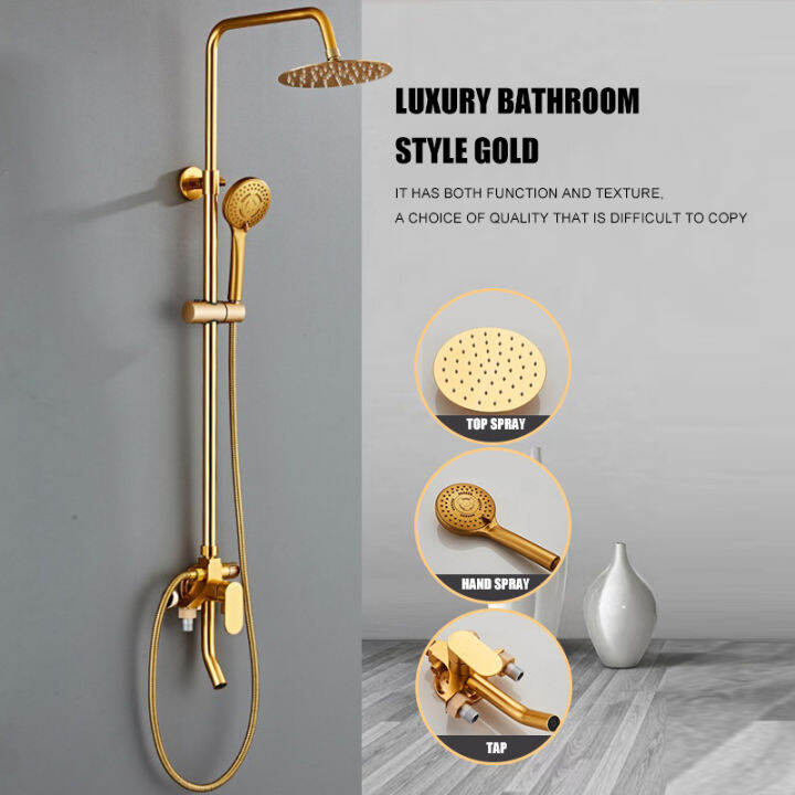 Space Aluminum Shower Set Booster Head Bathroom Handheld Liftable Rain ...