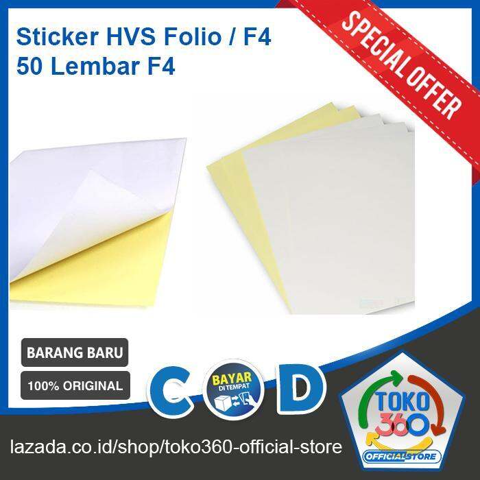 (50 Lembar) Kertas Sticker Folio F4 Printable 21,5 x 33cm bisa di print ...