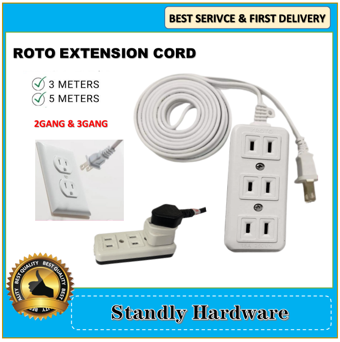 ROTO EXTENSION CORD 3 GANG | Lazada PH