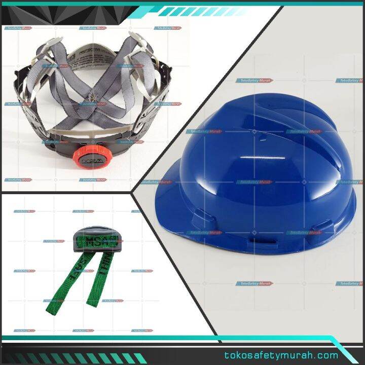 Safety Helmet SNI Biru MSA Lokal Helm Proyek Plus Sarang Putar Fastrack ...