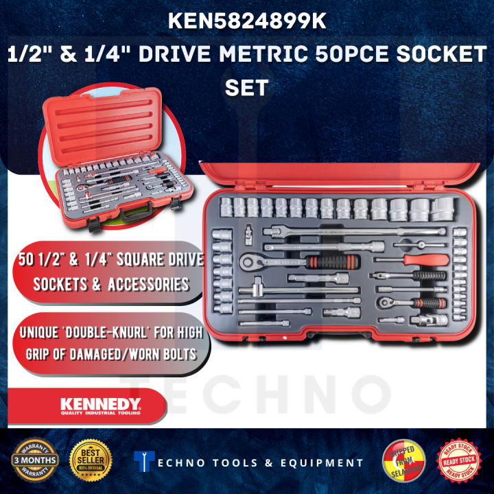 KENNEDY 50PC 4-36mm SOCKET SET 1/4-1/2" SQ DR KEN5824899K | Lazada